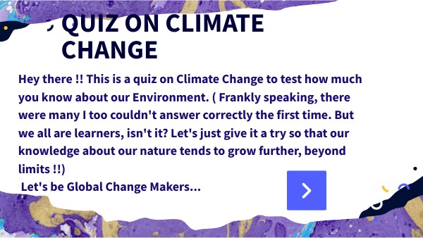 QUIZ ON CLIMATE CHANGE | Genially