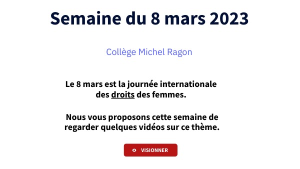 Semaine du 8 mars 4è-3è | Genially