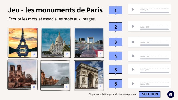 Jeu - les monuments de Paris | Genially