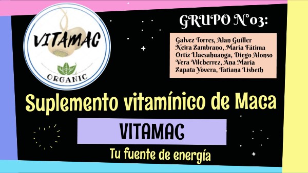 SUPLEMENTO VITAMÍNICO DE MACA "VITAMAC"