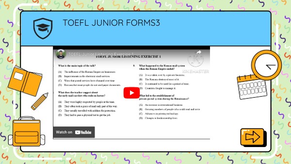 TOEFL JUNIOR preparation | Genially