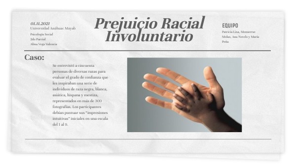 Prejuicio Racial Involuntario | Genially