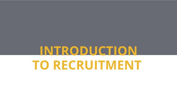 Introduction to Recruitment - Downloadable