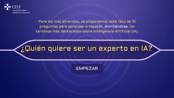 QUIZ EXPERTO EN INTELIGENCIA ARTIFICIAL | Genially