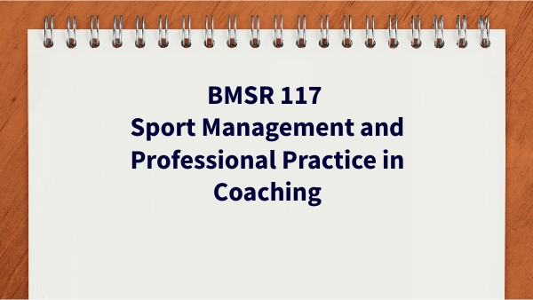 BMSR 117 Course Overview