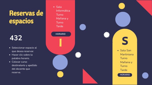 RESERVA ESPACIOS 432