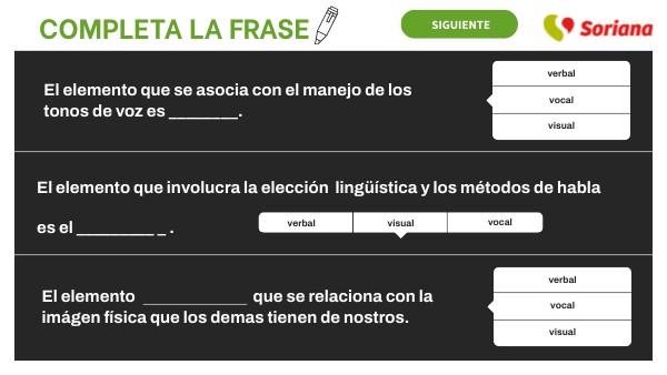COMPLETAR LA FRASE