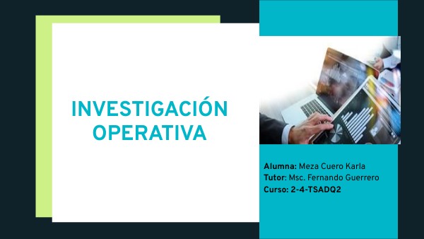 INVESTIGACION OPERATIVA | Genially