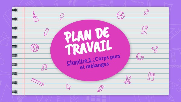 Chap 1 - Corps purs et mélanges (Plan de travail) | Genially