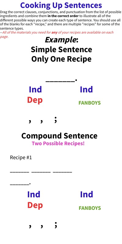 Cooking Up Sentences
