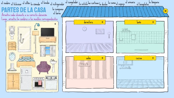 JUEGO PARTES DE LA CASA y quehaceres | Genially