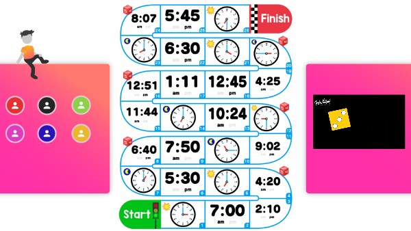 Telling the time race | Genially