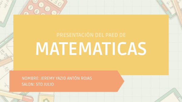 PAED DE MATEMATICAS