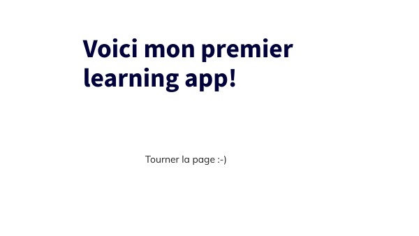 mon premier learning app