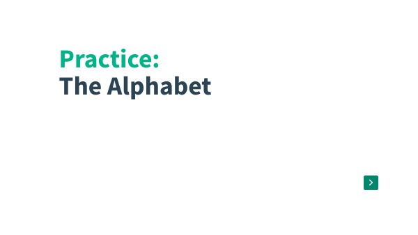 Practice No.1: The Alphabet