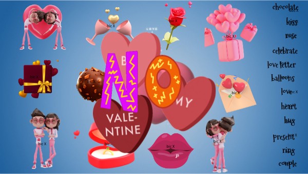 Valentine's Day matching words