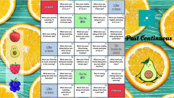 Past Continuous boardgame | Genially