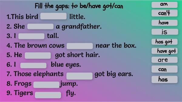 to be/have got/can | Genially