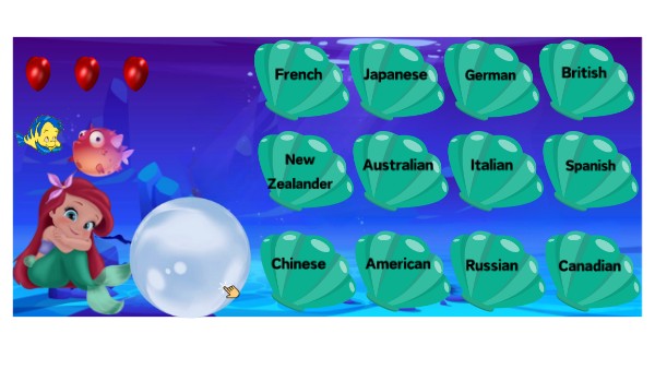 Countries and nationalities_bingo | Genially