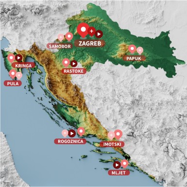 Mitološka karta RH (dvojezična) | Genially