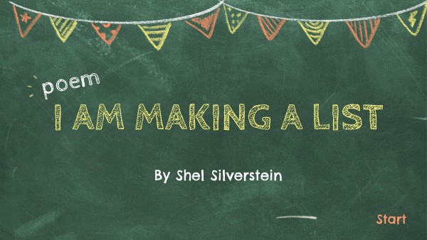 I am making a list by Shel Silverstein | Genially
