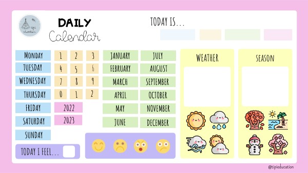 Daily Calendar - Interactive Assembly @myenglishjar | Genially