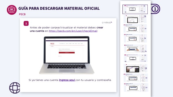 GUÍA DE DESCARGA MATERIAL PECB | Genially