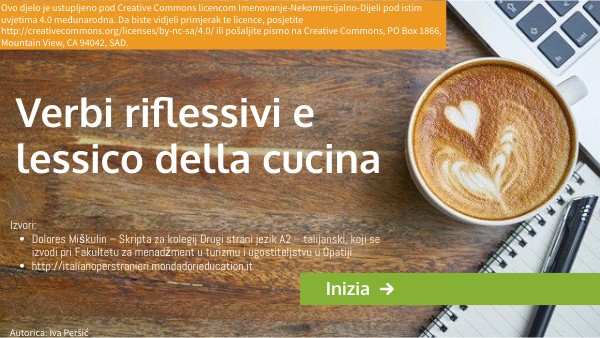 Verbi riflessivi + lessico della cucina | Genially