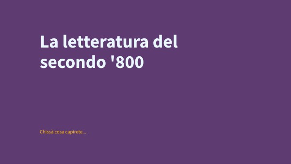 il secondo '800