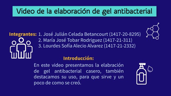 Video gel antibacterial