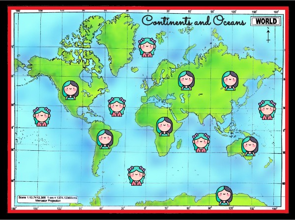 Continents and Oceans of the World