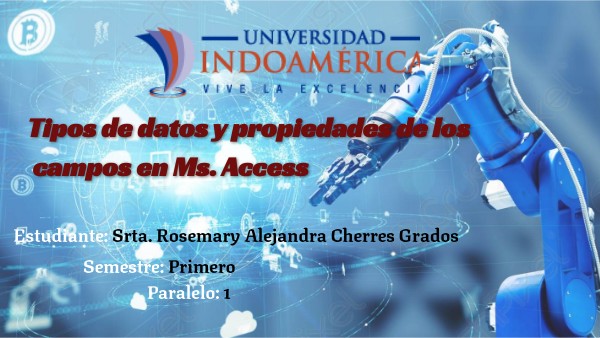 Tipos de datos y propiedades de los campos en Ms. Access