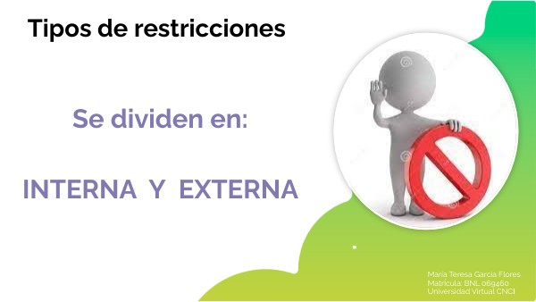 TIPOS DE RESTRICCIONES | Genially