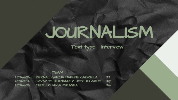 JOURNALISM: Text type - Interview | Genially