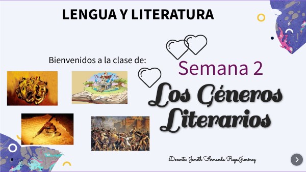 PRESENTACIÓN LOS GÉNEROS LITERARIOS