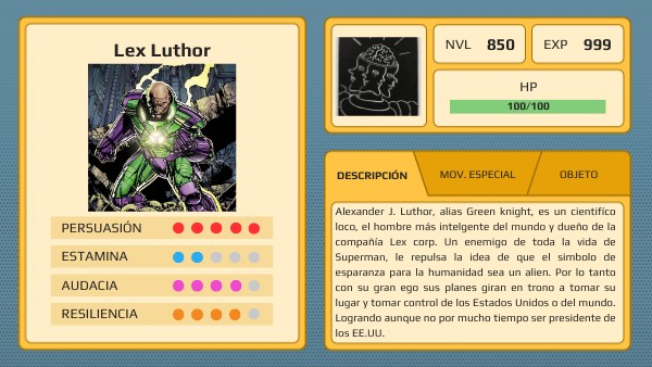FICHA PERSONAJE Lex Luthor