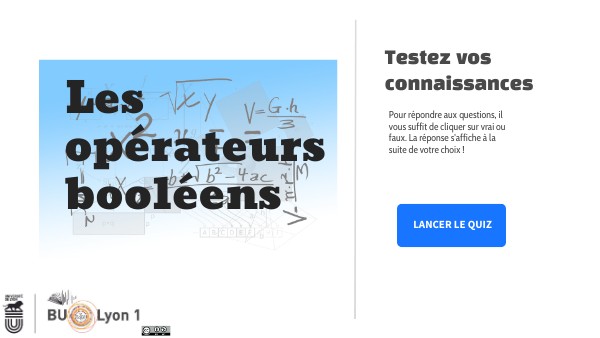QUIZ opérateurs booléens | Genially