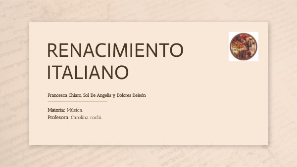 Renacimiento Italiano.