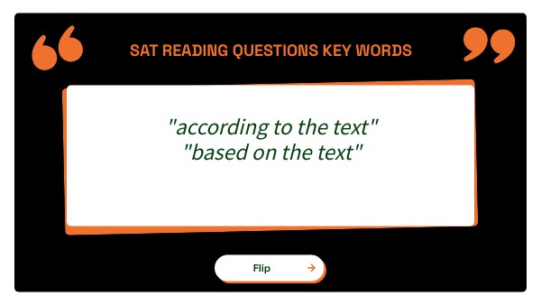 SAT Reading Questions Key Words