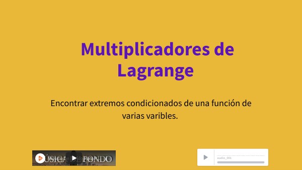 Multiplicadores de Lagrance
