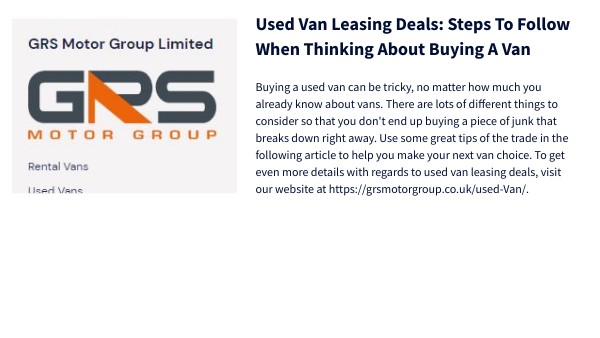 used van leasing deals