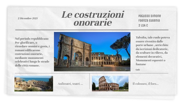 Le costruzioni onorarie