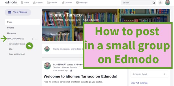 Posting in a small group on Edmodo