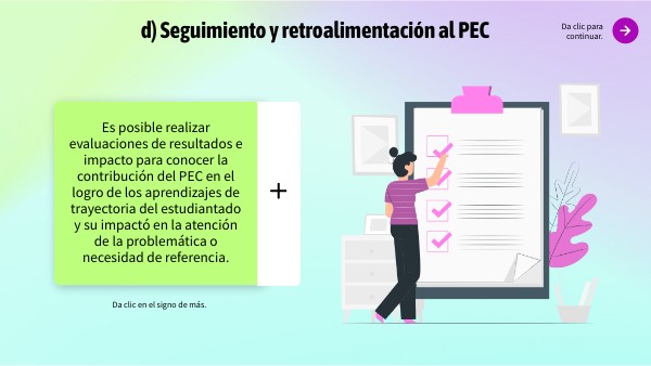 d) Seguimiento y retroalimentación al PEC | Genially