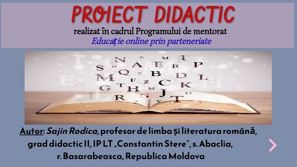 Proiect didactic Program de mentorat