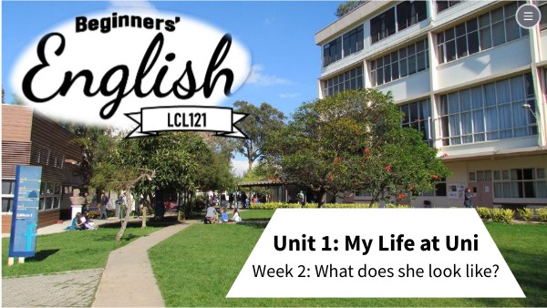 LCL121 Week 2 - What does she look like? | Genially