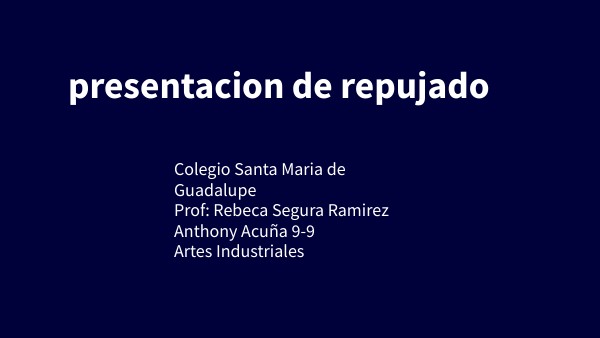 Anthony Acuña proyecto de repujado