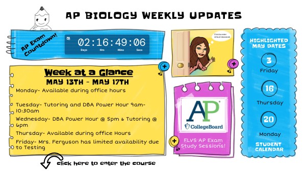 AP Biology weekly updates