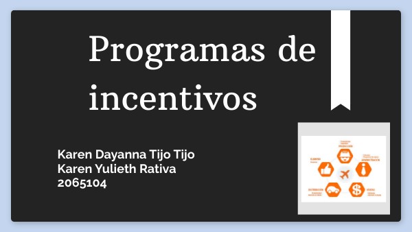 PROGRAMAS DE INCENTIVOS