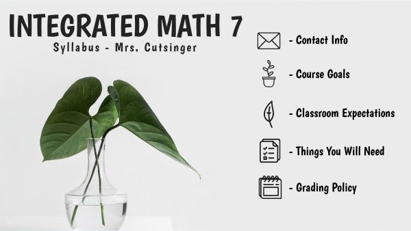 Integrated Math 7 Syllabus